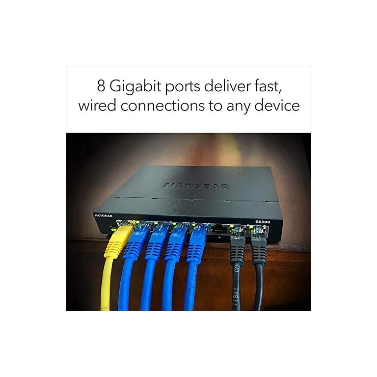 NETGEAR 8-Port Gigabit Ethernet Unmanaged Switch (GS308) - Home Network ...