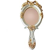Amazon.com: VILLCASE Small Handheld Mirror Vintage, Gold Vanity Hand ...