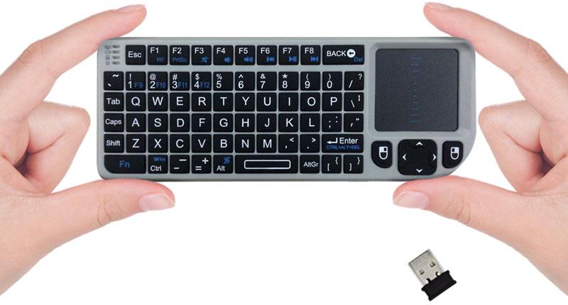 FAVI FE01 2.4GHz Wireless USB Mini Keyboard w Mouse Touchpad, Laser ...
