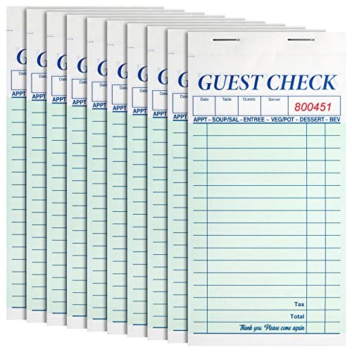 Juvale 10 Pack Restaurant Server Note Pads for Food Servers, Guest ...