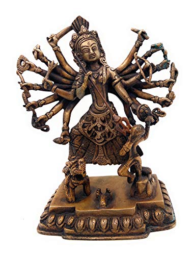 Buy Bhunes Brass Durga Antique Idol | Antique Goddess Durga | Durga Maa ...
