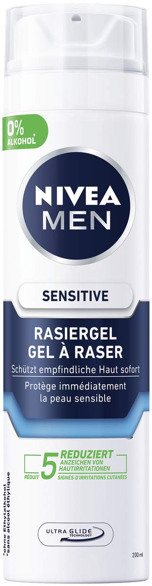 NIVEA MEN Sensitive Rasiergel im 6er Pack (6 x 200 ml), Rasiergel für ...
