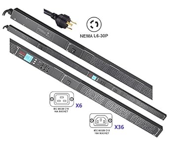 APC AP8841 RACK PDU 2G, Metered, ZEROU, 30A, 200/208V, (36) C13 & (6 ...