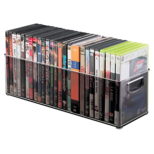mDesign Plastic Video Game Organizer - Game Storage Holder Bin with ...