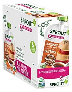 Sprout Organic Baby Food Pouches Stage 2, Organic Broth Protein ...