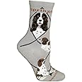Amazon.com: Springer Spaniel Gray Ultra Lightweight Cotton Crew Socks ...