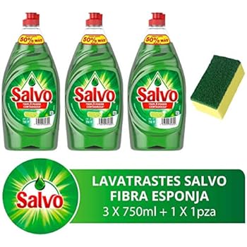 Salvo Lavatrastes Líquido Limón, 1200 ml: Amazon.com.mx: Salud, Belleza ...