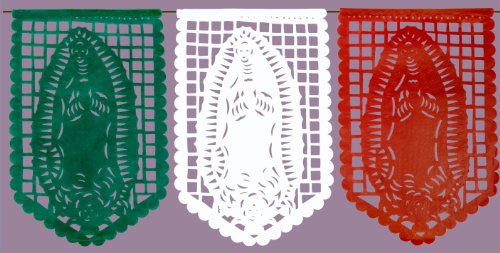 Buy Paper Full of Wishes Large Plastic Virgin Mary Papel Picado Banner ...