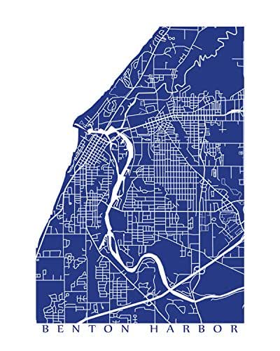 Amazon.com: Benton Harbor Map Print : Handmade Products
