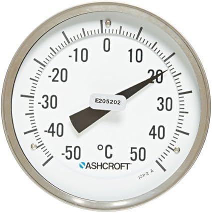 Ashcroft Series EI Stainless Steel Case Bimetal Thermometers, 5" Dial ...