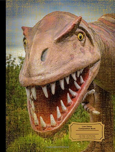 Low Vision Notebook Composition Book Scary Allosaurus Dinosaur With ...