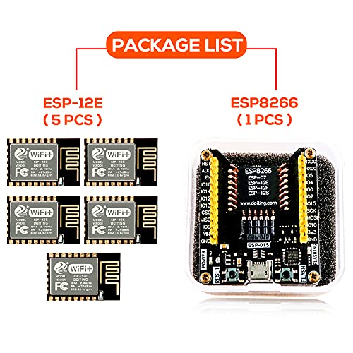 ESP8266 Firmware Burner + 5pcs ESP8266 ESP-12E, Flash Code Downloader ...