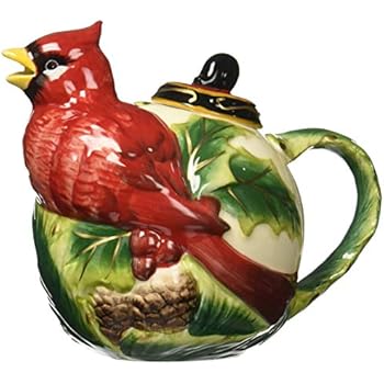 Amazon.com | Cosmos Gifts Holiday/Seasonal Ceramic Cardinal Teapot, 5-1 ...