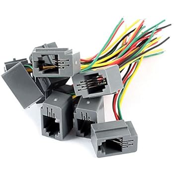 Amazon.com: uxcell 8Pcs Grey RJ11 Female Connector 6P4C PCB Socket ...