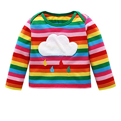Toddler Kid Baby Boy Girl Top Long Sleeve Shirt Rainbow Blouses Tee ...