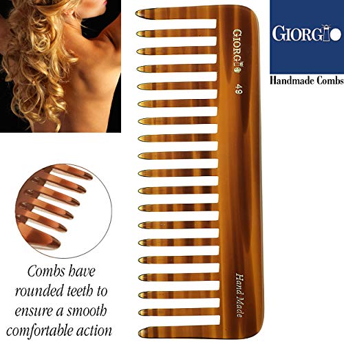 Giorgio G49 Large 5.75 Inch Detangling Comb, Wide Teeth for Thick Curly Wavy Hair. Long Hair ...