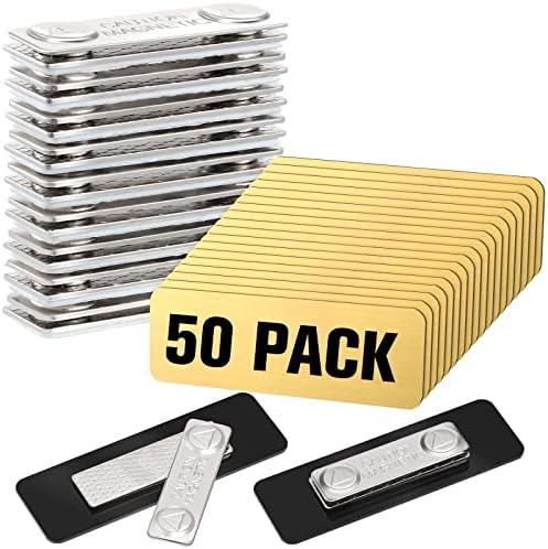 50 Pack Magnetic Name Tags DIY Blank Name Tag Kit Name Badge with ...
