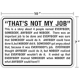 Amazon.com : IT'S NOT MY JOB 7x10 Plastic Sign : Other Products ...