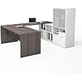 Amazon.com: Bestar, i3 Plus Collection, Computer Desk with Frosted ...