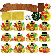 Amazon.com: Winlyn 12 Sets Thanksgiving Craft Kits Fall Kids Crafts DIY ...
