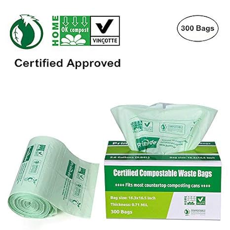Amazon.com: Primode 100% Compostable Bags 2.6 Gallon Food Scraps Yard ...