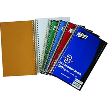 Hilroy Coil 3-Subject Notebook, Wide Ruled, 9.5 X 6 Inches, 300 Pages ...