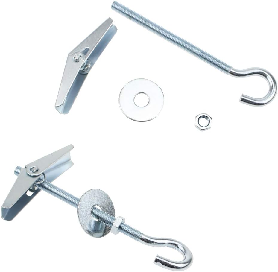 JaneYi 10 Pieces Ceiling Hooks M5x90mm Wing Spring Toggle Hook ...