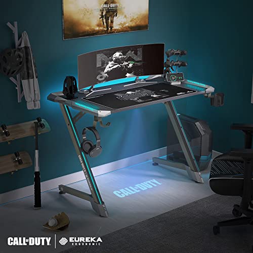 EUREKA ERGONOMIC & Call of Duty UAV Gaming Desk, 45" Z Shaped Home ...