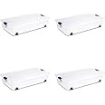 Amazon.com - Sterilite 60 Qt ClearView Latch Wheeled Underbed Storage ...