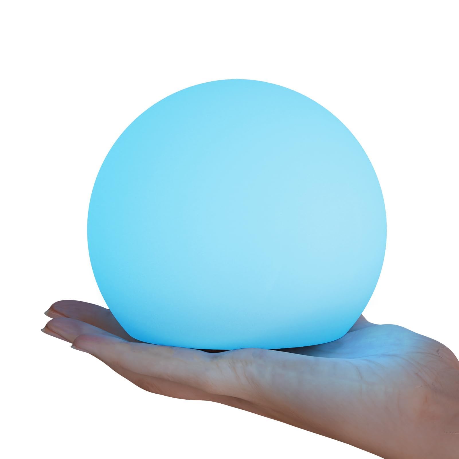 FUYO Smart Table Lamp, 6-inch Rechargeable LED Globe Orb Light with App ...