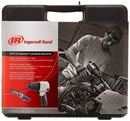 Ingersoll Rand 2317G Edge Series Air Impactool y kit de trinquete, negro