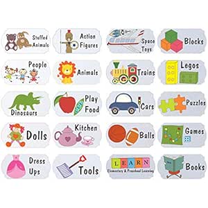 Amazon.com: Mozamy Creative Kids Toy Room Organization Labels Toy Bin ...