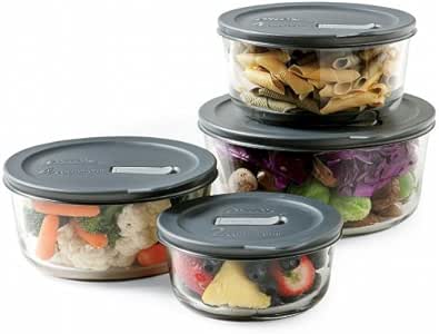 Amazon.com - No Leak Lids Eight Piece Food Storage Vessels Set with ...