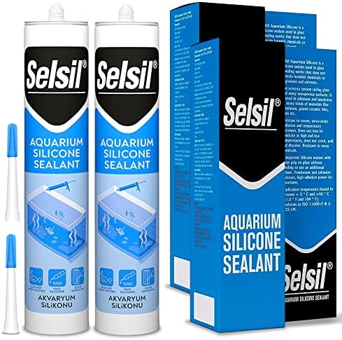 SELSIL Aquarium Silicone Sealant Clear, High Elasticity, Safe for Fish, 100% Solvent Free, 100% ...