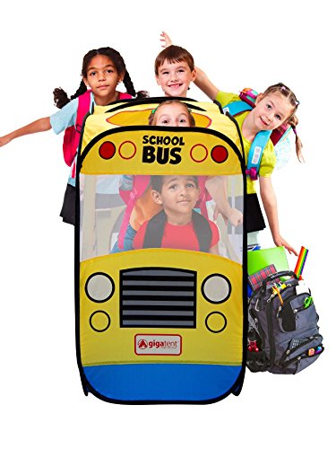 GigaTent My First School Bus pop up Play Tent with mesh Windows for ...