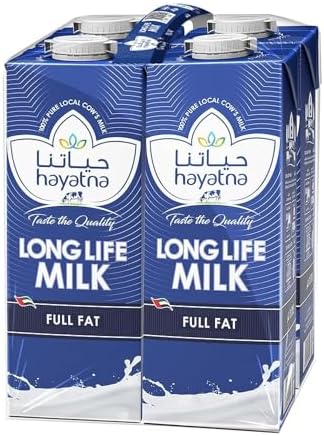 Hayatna Long Life UHT Full Fat Milk 1 Litre, 4-Pack price in UAE ...