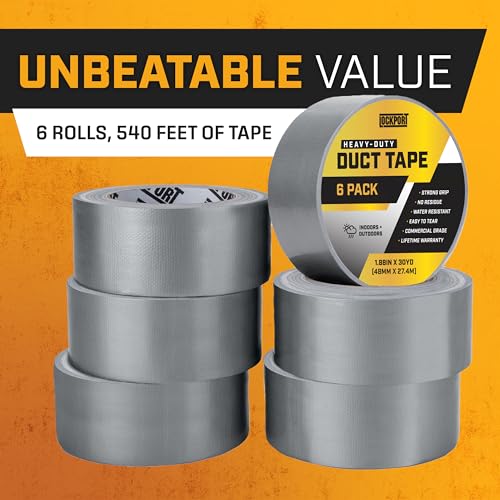 Lockport Silver Duct Tape - 6 Roll Multi Pack - 90 feet x 2 Inch - Duct ...