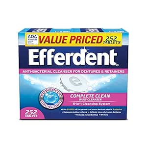 Amazon.com : Efferdent Denture Cleanser Tablets, Complete Clean ...