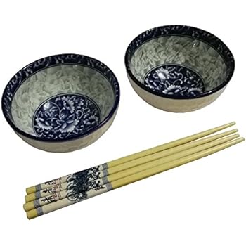 Amazon.com | Saikai Pottery Traiditional Japanese Rice Bowls (5 bowls ...