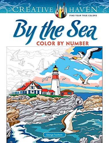 Amazon.com: Creative Haven By the Sea Color by Number (Creative Haven ...