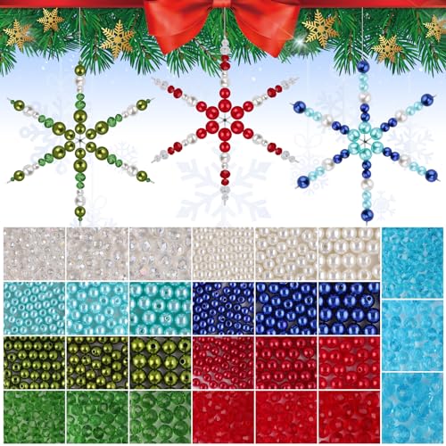 Kalolary 1574PCS Christmas Snowflake Wires Bead Kit Xmas Metal ...