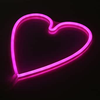 LED Heart Type Neon Lights,USB/Battery Powered Heart Sign Shaped Decor ...