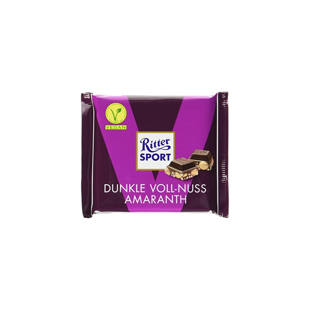Ritter Sport Dunkle Voll-Nuss Amaranth (10 x 100 g), Vegane Schokolade ...