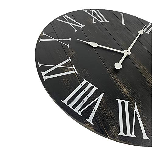 GoodTime 24 Inch Large Rustic Wooden Wall Clock – Oversize Farmhouse ...