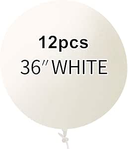 Amazon.com: 36 Inch Latex Round White Balloons(Premium Helium Quality ...
