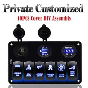 Amazon.com: FXC Customized 6 Gang Rocker Switch Panel with Digital ...
