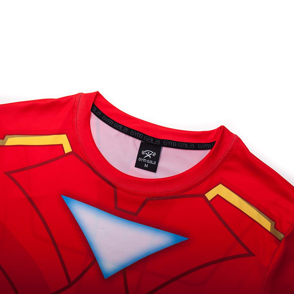 GYM GALA Men's Iron Man 3D Printed Compression Sport Fitness T-Shirt ...