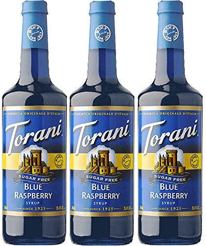 Amazon.com : Torani Syrup, Sugar Free Blue Raspberry, 750mL Bottles ...