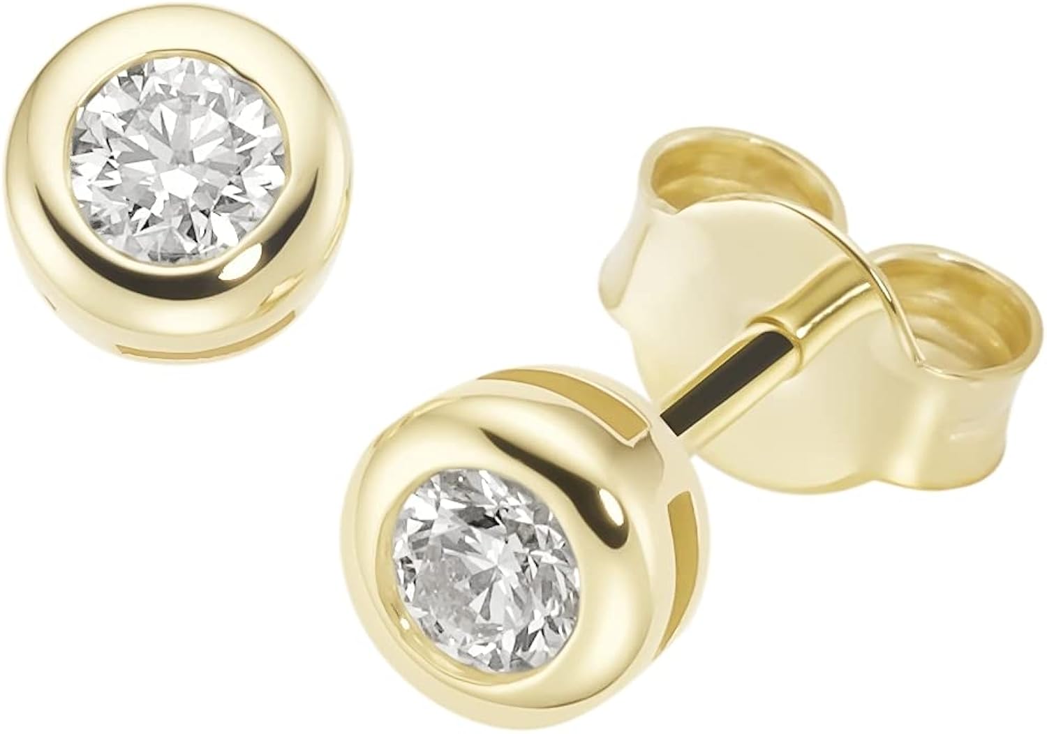 Luigi Merano Ohrstecker Mit Brillanten In Zargenfassung, Gold 585 Weiss, Onesize 585 Gelbgold ...