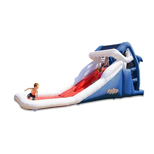 Blast Zone Great White 21' Long Inflatable Water Slide - Blower - Dual ...